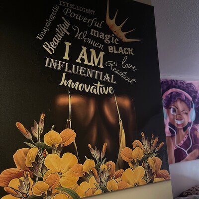 Behind of Black Queen Art Print, Black Woman Pride, Powerful Afro Woman ...