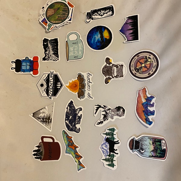 50 Outdoor Camping Hiking Stickers Pack Nature Set Lot - Etsy