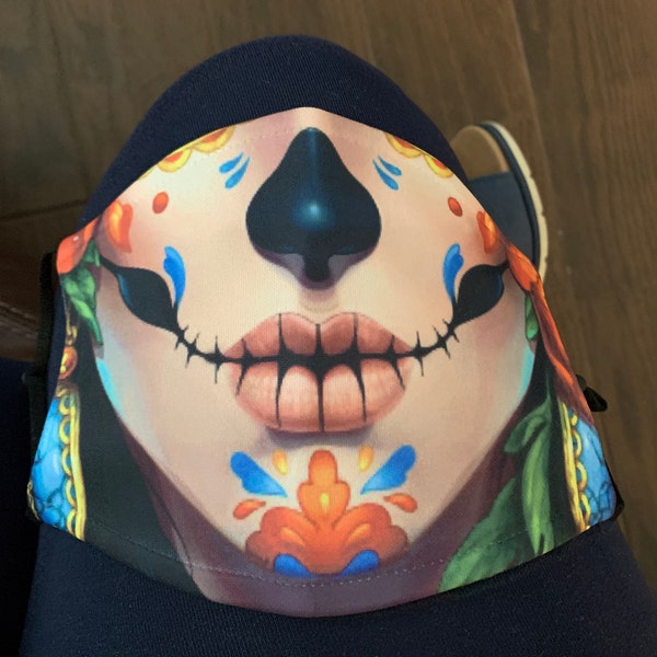 Day of the Dead Face Mask Made in USA Adult & Youth Filter Pocket ...