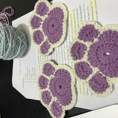 Crochet Coaster Pattern, Crochet Paw Coaster Pattern, Animal Coaster ...