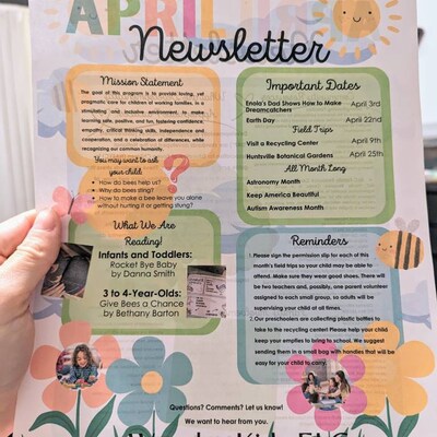 March Daycare Template March Daycare Newsletter Canva Template Editable Canva Newsletter ...