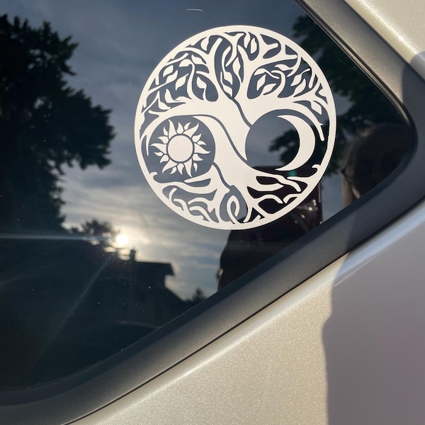 Tree of Life Decal: Sun & Moon Folklore Sticker - Etsy