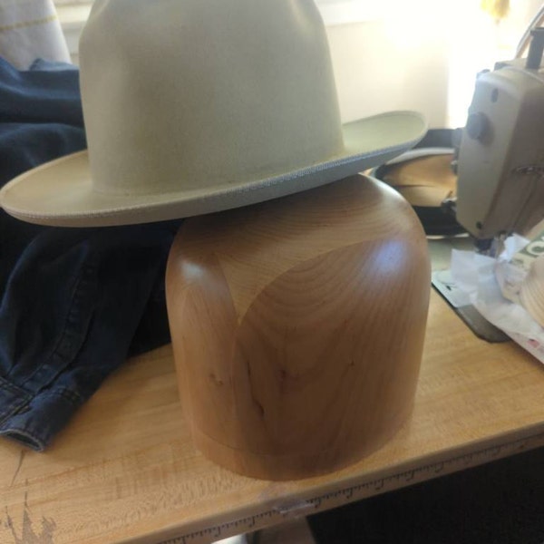 Hat Holder and Stand for Hats and Wigs, Wood Hat Block & Wig Stand ...
