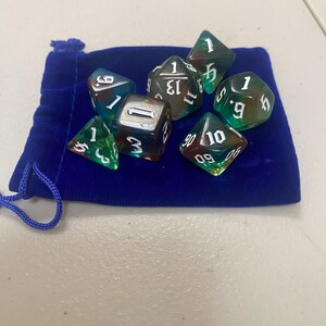 Dnd 7 Dice Set in Potion Flask, Fantasy Forest D&D Polyhedral Dice Set ...