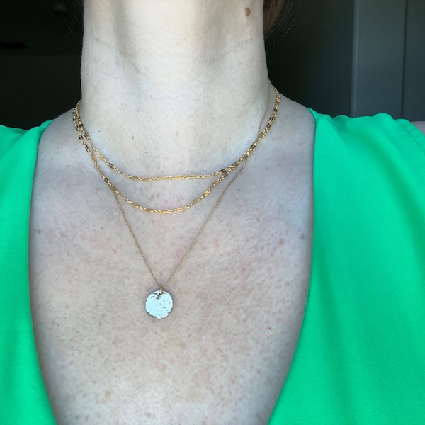 Layered Necklace Set, Gold, Silver, Set of 2, Two Necklaces, Layering ...