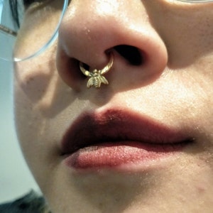 Bee septum ring gold filled septum ring bee septum jewelry | Etsy