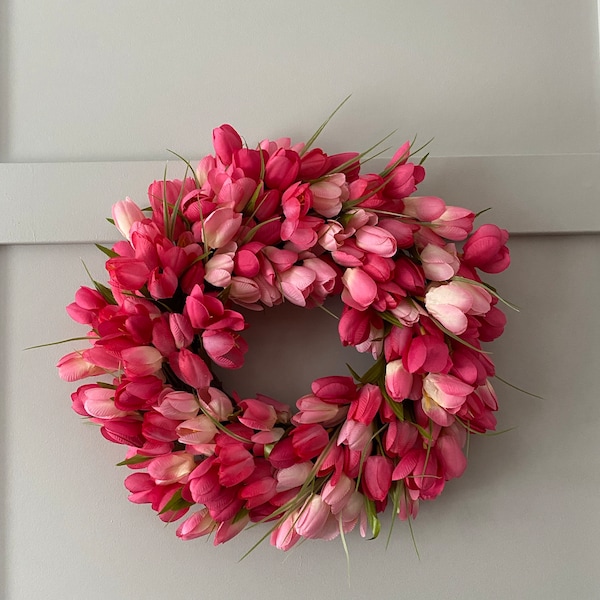 Tulip Heart Wreath Tutorial, Pink Heart Wreath, Valentine's Day Wreath ...