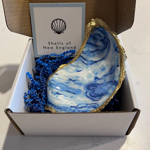 Gold Leaf Seashell Jewelry Dishes, Oyster Ornaments - Etsy