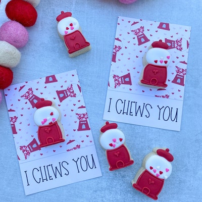 Printable Mini Cookie Card 3.5 X 5 Happy Valentine's Day I Chews You ...