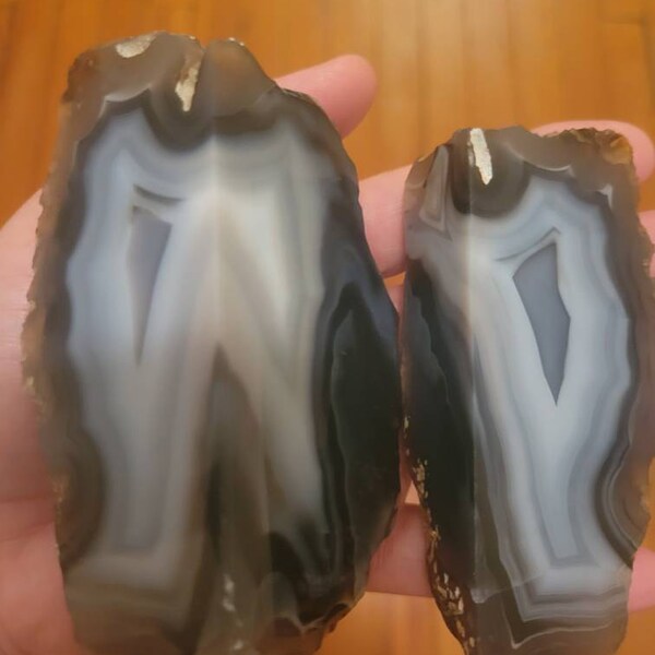 Blue and Black Banded and Crystal Agate, Crystal Quartz Agate, Turkish ...