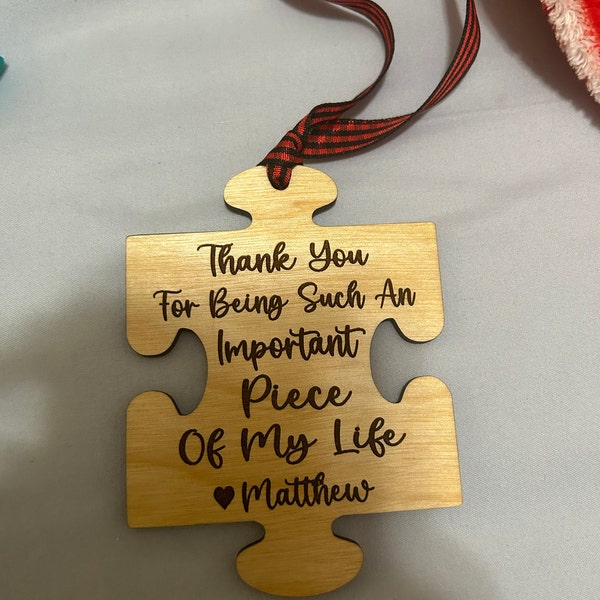 Puzzle Piece Ornament, Personalized Christmas Ornament Keepsake ...