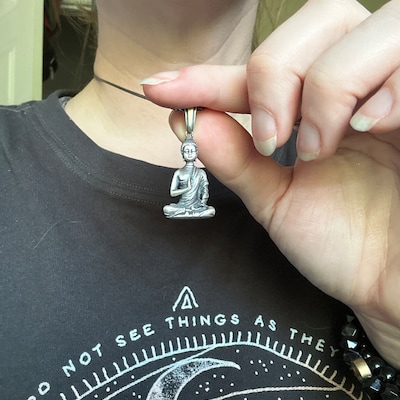 Sterling Silver Buddha Men's Necklace, Mens Gift Buddha Pendant, Unisex ...