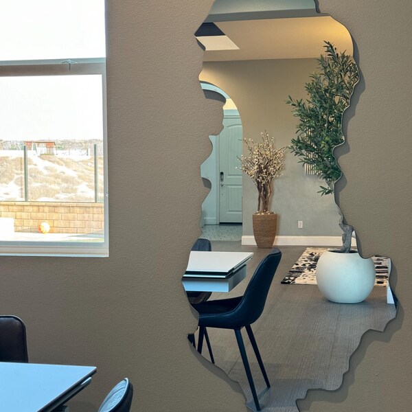 Asymmetrical Home Mirror Aesthetic Design Bathroom Mirror Wall Decor ...