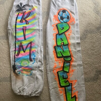 Airbrushed Sweatpants Youth / Adult Airbrush Graffiti 90s Sweat Pants ...