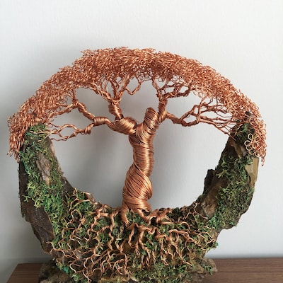 Wind Swept Copper Wire Tree in Wood Picture Frame - Etsy