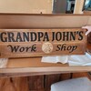 Custom Wooden Shop Sign Wood Workshop Sign Gifts for Men Gifts for Him ...