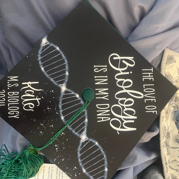 Custom "determinate Dna" Graduation Cap Topper, Biology Major Graduation Cap, Grad Cap Custom ...