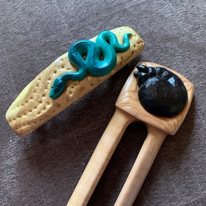 Wooden Barrette Snake Wood Carved Hair Clips Hairgrips - Etsy