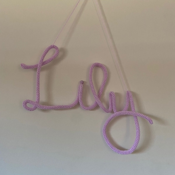 Personalised Knitted Wire Words Cord Names Wall Decor Wall Signs With ...