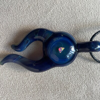 Double Helix Pendant Twisted Glass Talisman Spiral Borosilicate ...