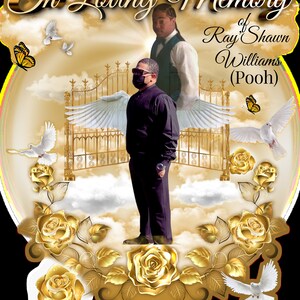 In Loving Memory Png-blue Flowers Butterfly Memorial Template - Etsy