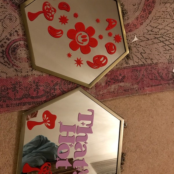 That's Hot Mirror Vinyl Sticker - Customise Colour! - Etsy