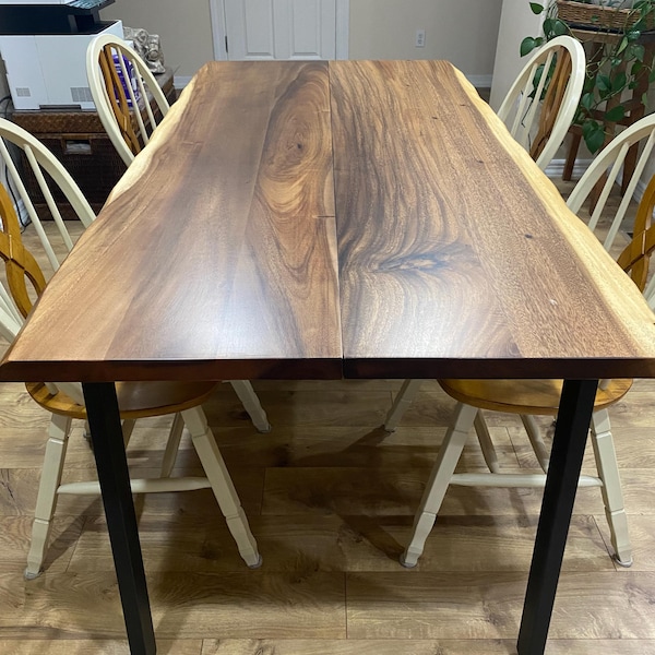 Dining Table Live Edge Dining Table, Walnut Table, Modern Table, Wood ...
