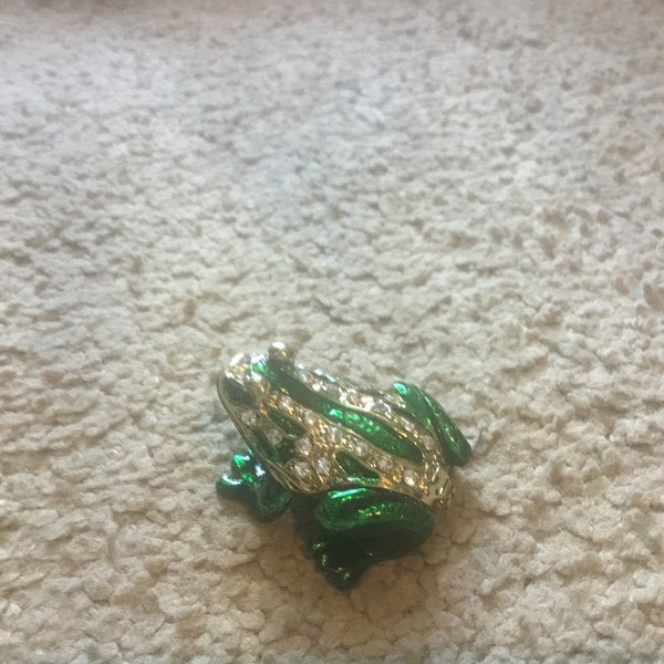 Bejeweled Enameled Animal Trinket Box/figurine With Rhinestones-tiny ...