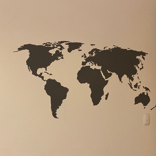 World Map Wall Sticker Design | Wall Travel Decor | Adventure Decal ...
