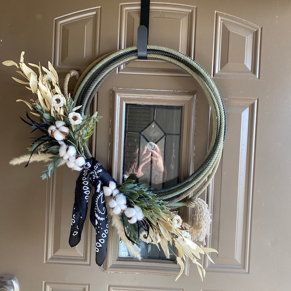 Rope Wreath, Western Wreath, Lariat Wreath, Lasso Wreath, Western ...