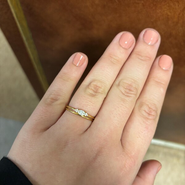 Thin Round Gold Stackable Ring, 14k Gold Filled, Stacking Rings, Dainty ...