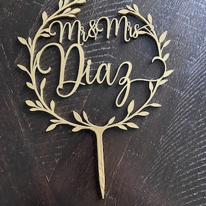 Wedding cake topper sign made of wood in an old rustic style. | Etsy