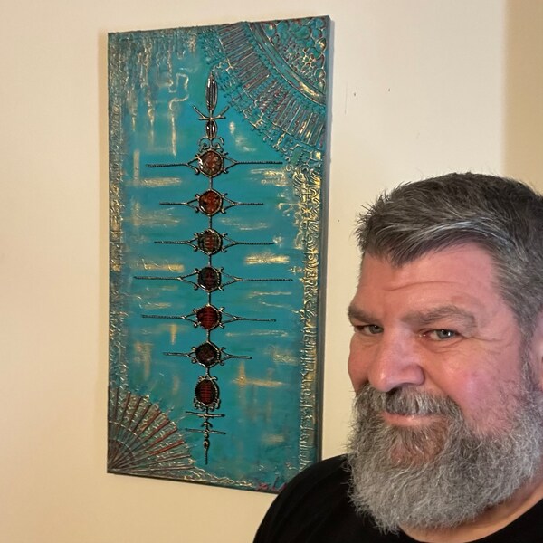 Biomechanic Cyborg Wall Sculpture, Cyberpunk Clay Wall Hanging, HR ...