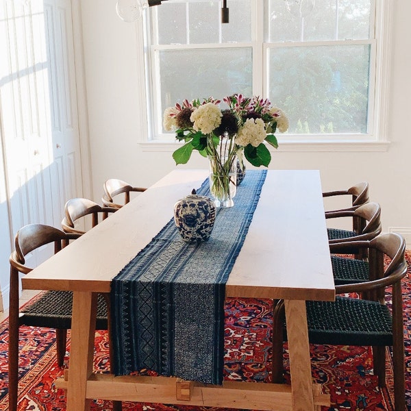 Hmong Blue Fabric Batik Textiles Handprinted Cotton-indigo Tribal ...