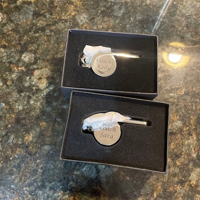 Personalized Coach Whistle Keychain, Custom Engraved Whistle Keychain ...