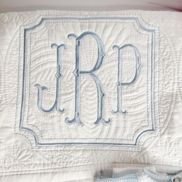 Elegant Square Frame Crest Machine Embroidery Design - Etsy