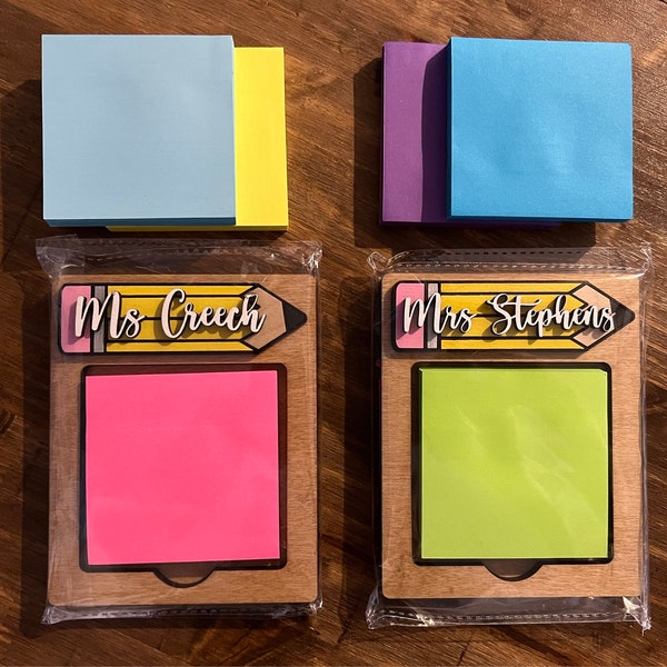Teacher Sticky Note Holder, Personalized Sticky Note Holder, Teacher ...