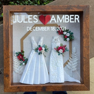 Personalized Bride and Groom Frame Paper Anniversary Gift - Etsy