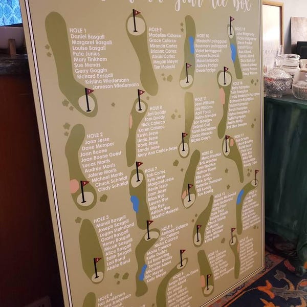 Golf Seating Chart, Custom Digital Download, Printable Seating Chart ...