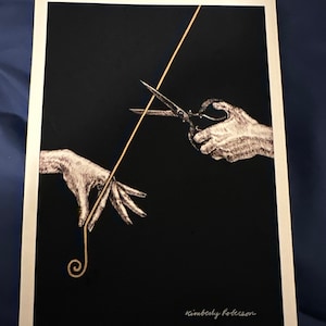 Thread of Life Ancient Greek Mythology Art Print, Gold Foil Embellished ...