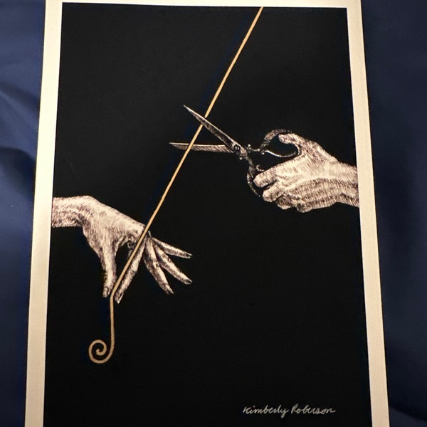 Thread of Life Ancient Greek Mythology Art Print, Gold Foil Embellished ...