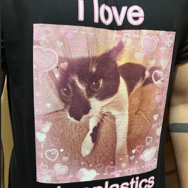 Save the Environment Eat Plastic Kittykittyivy Cute Cat Unisex Style T ...