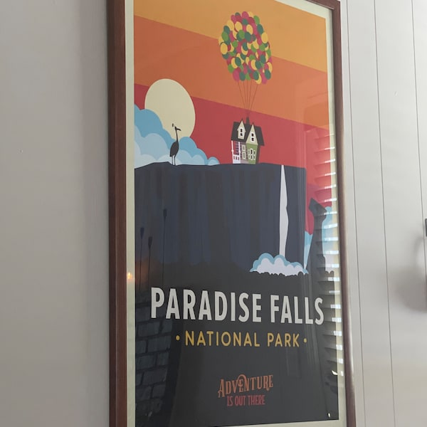 Paradise Falls Travel Poster, Disney UP Poster, Pixar UP Wall Art, UP ...