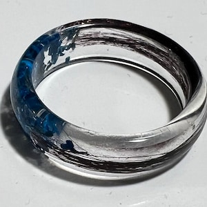 Lock of Hair Ring, Hair Keepsake Jewellery, Blue Flower Memorial Ring ...