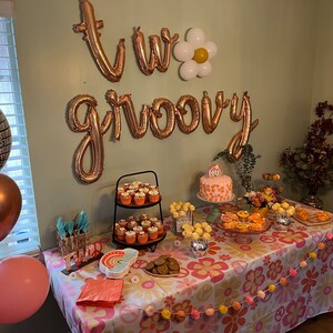Two Groovy Balloon, Two Groovy Banner, Two Groovy Birthday, Groovy ...