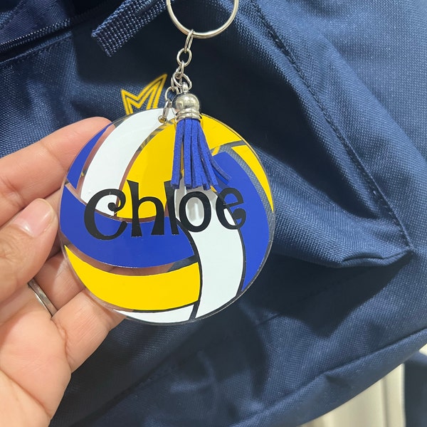 Volleyball Keychain, Volleyball Bag Tag, Volleyball Coach Gift ...