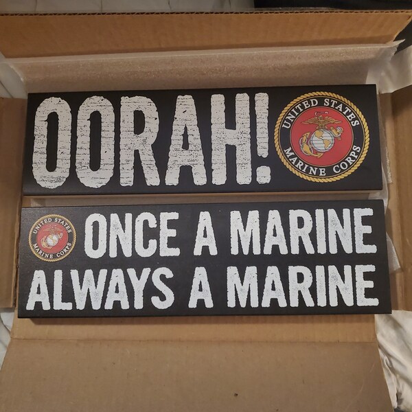USMC OORAH! Wood Sign – Officially Licensed Marine Corps Wall Art ...