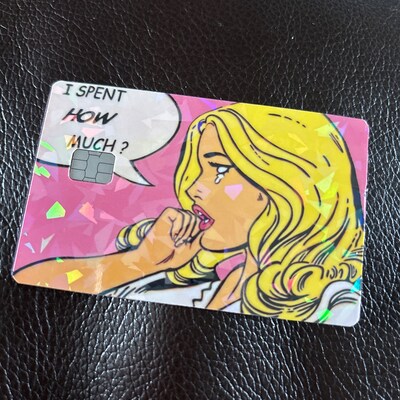 Pop Art Credit Debit Card Sticker, Pink Aesthetic Credit Card Sticker ...