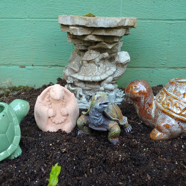 ZEN MEDITATING TURTLES (size & Color Options): Solid Stone Sculpture ...