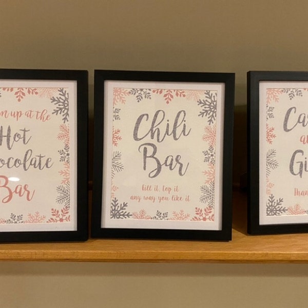 Winter Onederland Signs Set, Winter Wonderland Party Sign, Pink ...